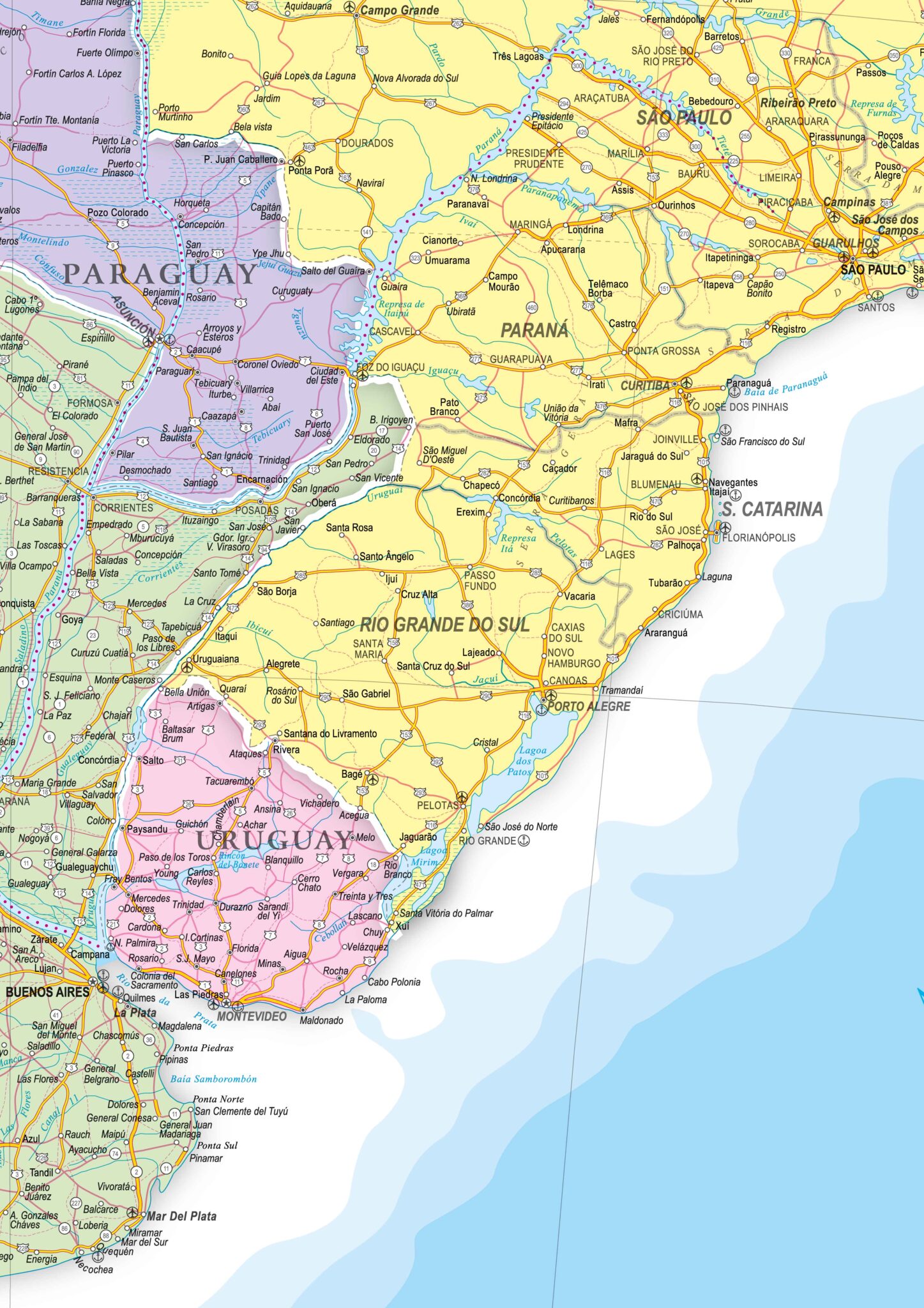 Mapa Da América Do Sul - Ref: 176 - Formato: 0.90x1.20m - GEO Mapas