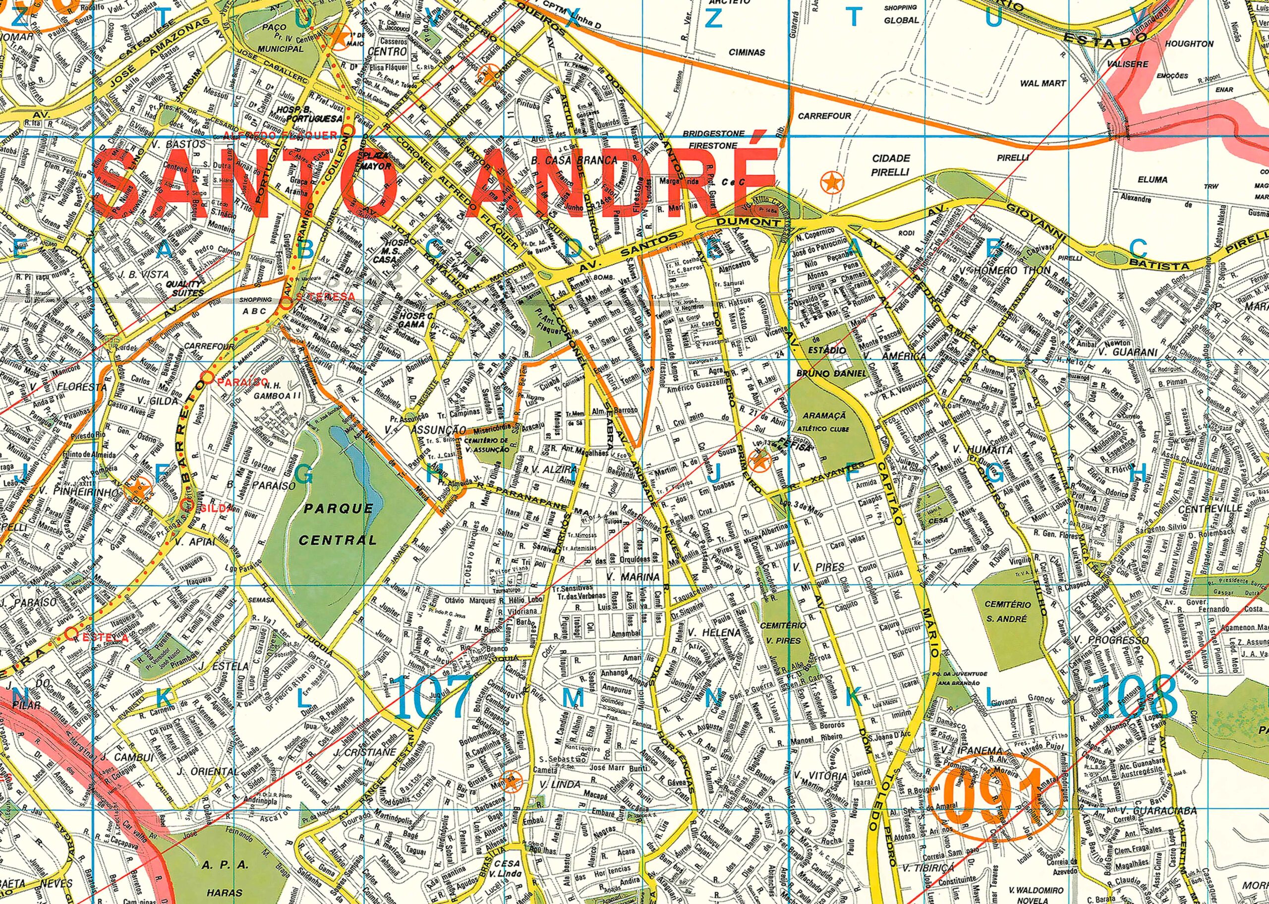 Planta Da Região Do Grande ABCD - Ref: 866 - Formato: 1,60x1,20m - GEO ...