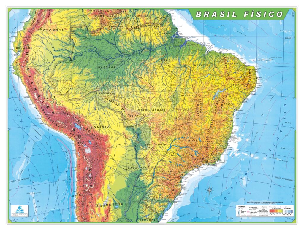 Mapa Do Brasil Físico - Ref: 312 - Geomapas